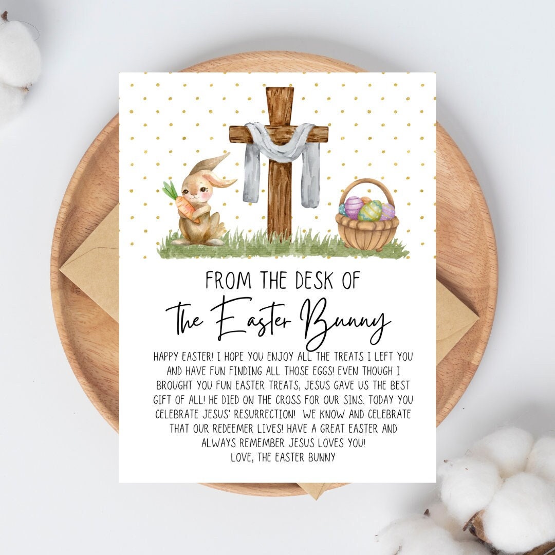 Christian Easter Bunny Letter, Letter From the Easter Bunny, Christian ...