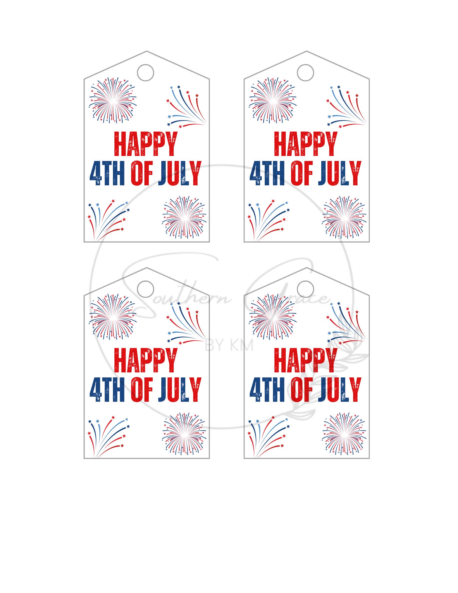 4th of July Gift Tags Happy 4th of July Tags 4th of July - Etsy