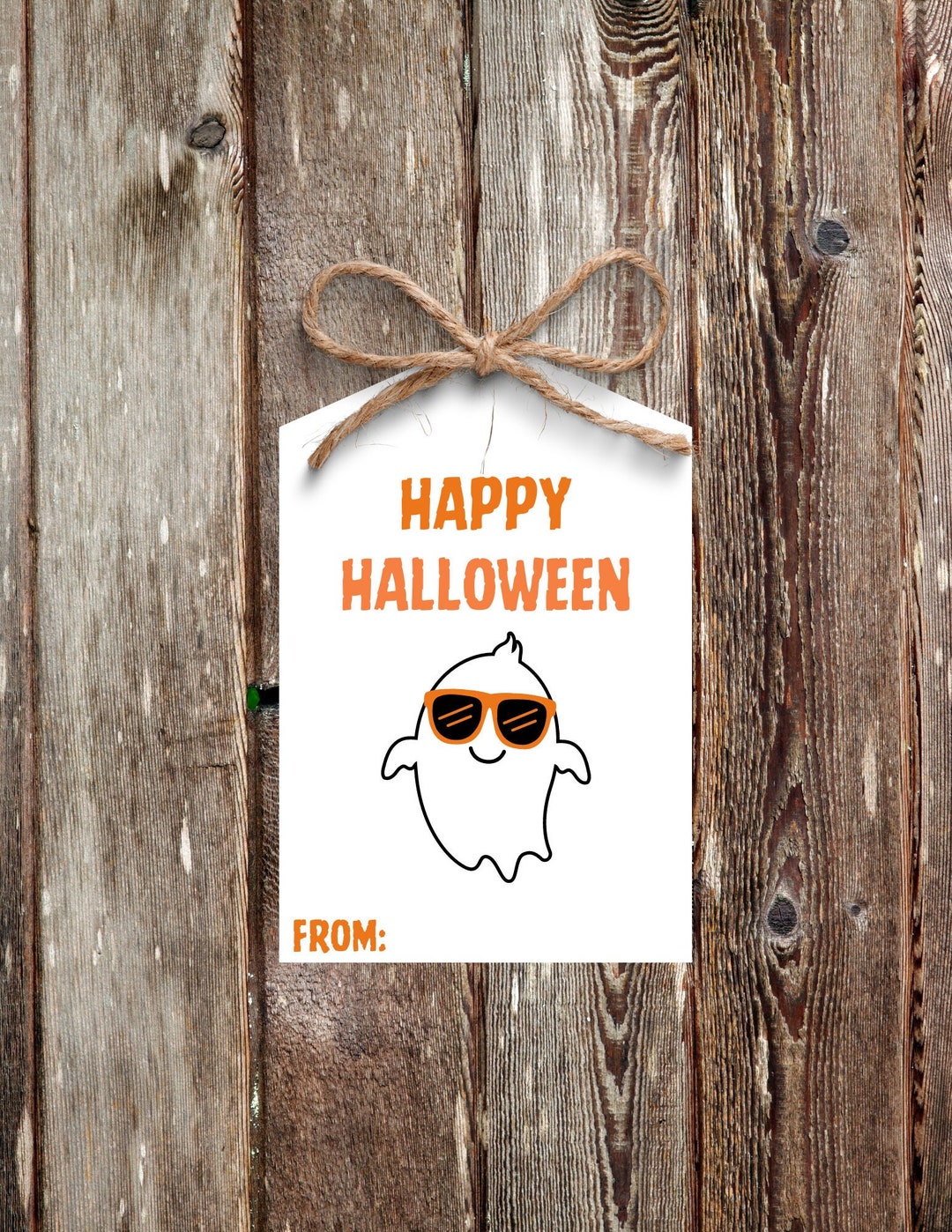 Happy Halloween Gift Tag, Halloween Gift Tag, Boy Ghost Halloween Gift ...