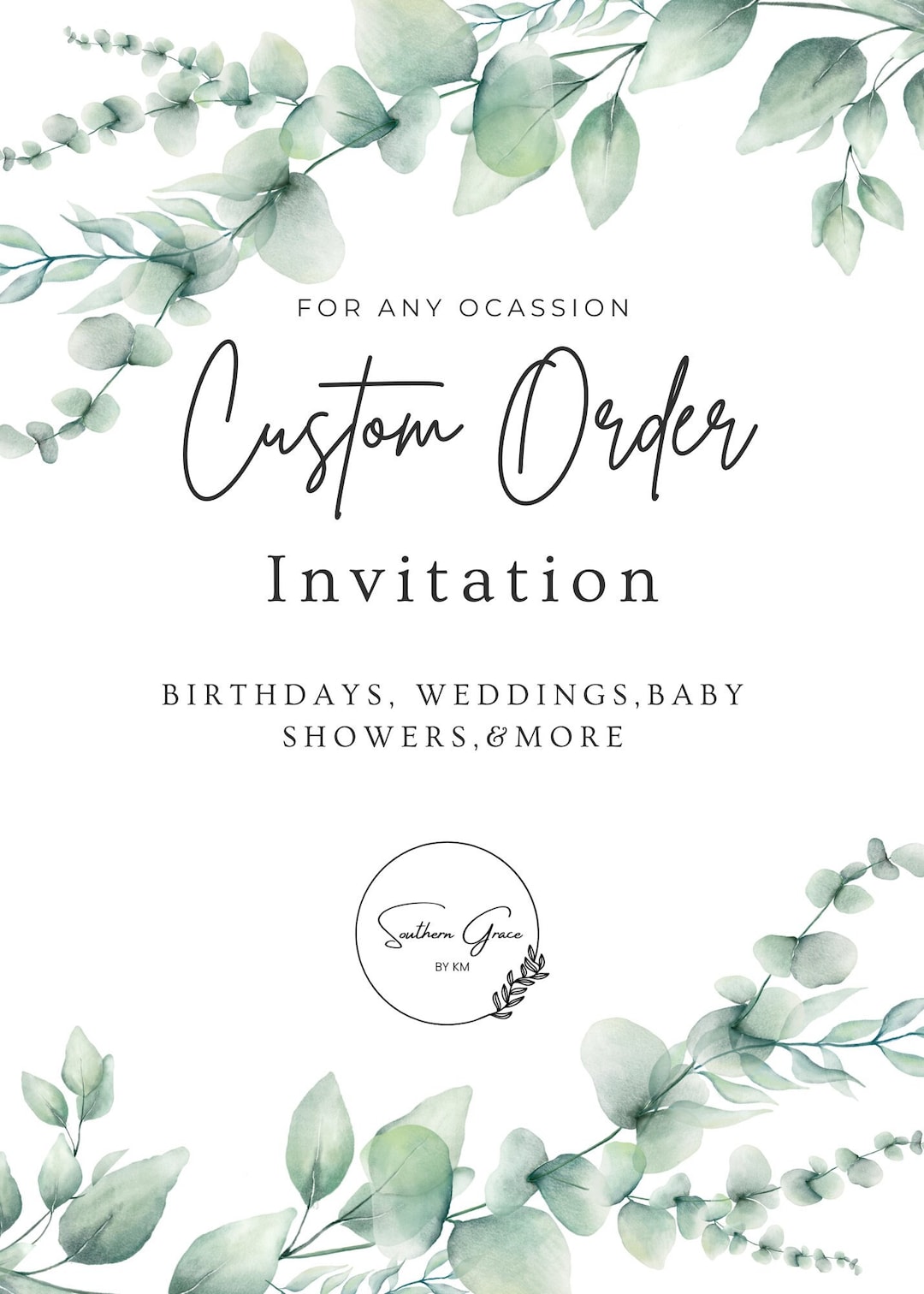 Custom Order Invitation for Any Occasion, Custom Birthday Invite ...
