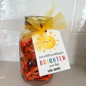 Just a Little Something to Brighten Your Day Gift Tag, Teacher Gift Tag ...