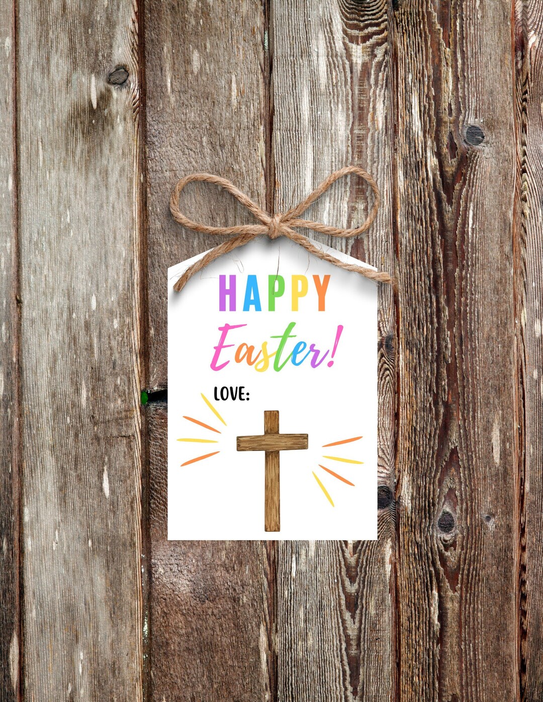 Cross Christian Easter Gift Tag, Easter Basket Gift Tag, Easter Treat ...