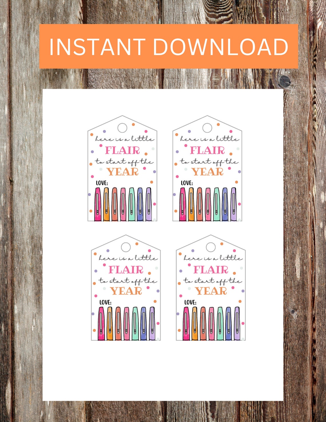 Flair Pen Gift Tag-back to School Teacher Gift Here is a - Etsy