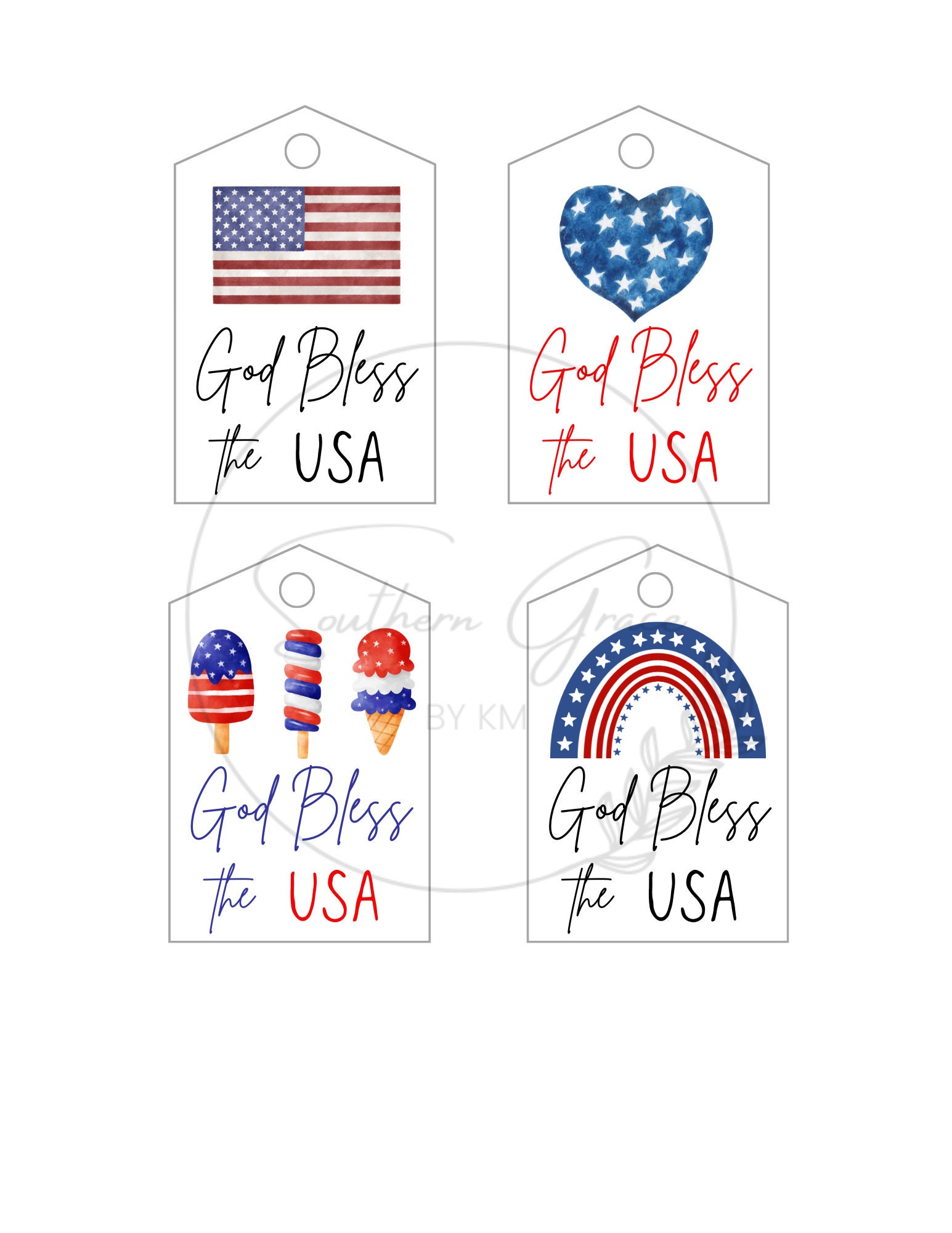 4th of July Gift Tags Happy 4th of July Tags 4th of July - Etsy