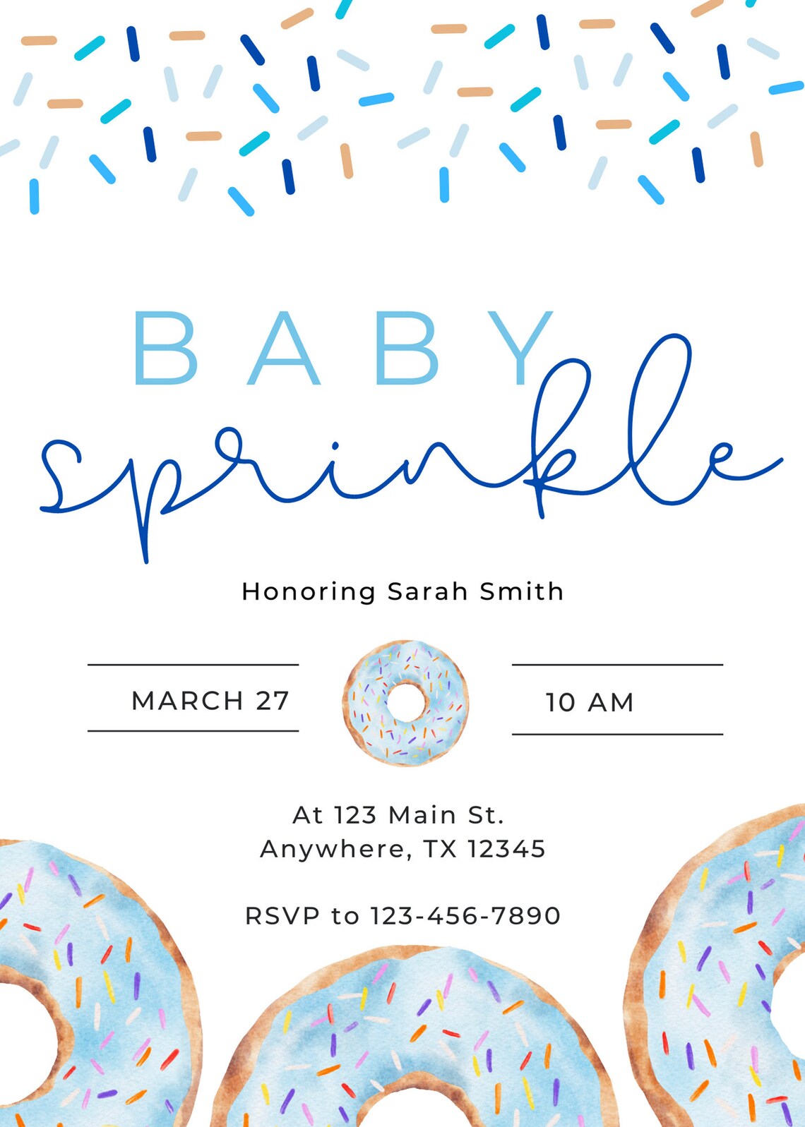 Baby Boy Sprinkle Shower Invitation, Boy Sprinkle Shower Invitation ...