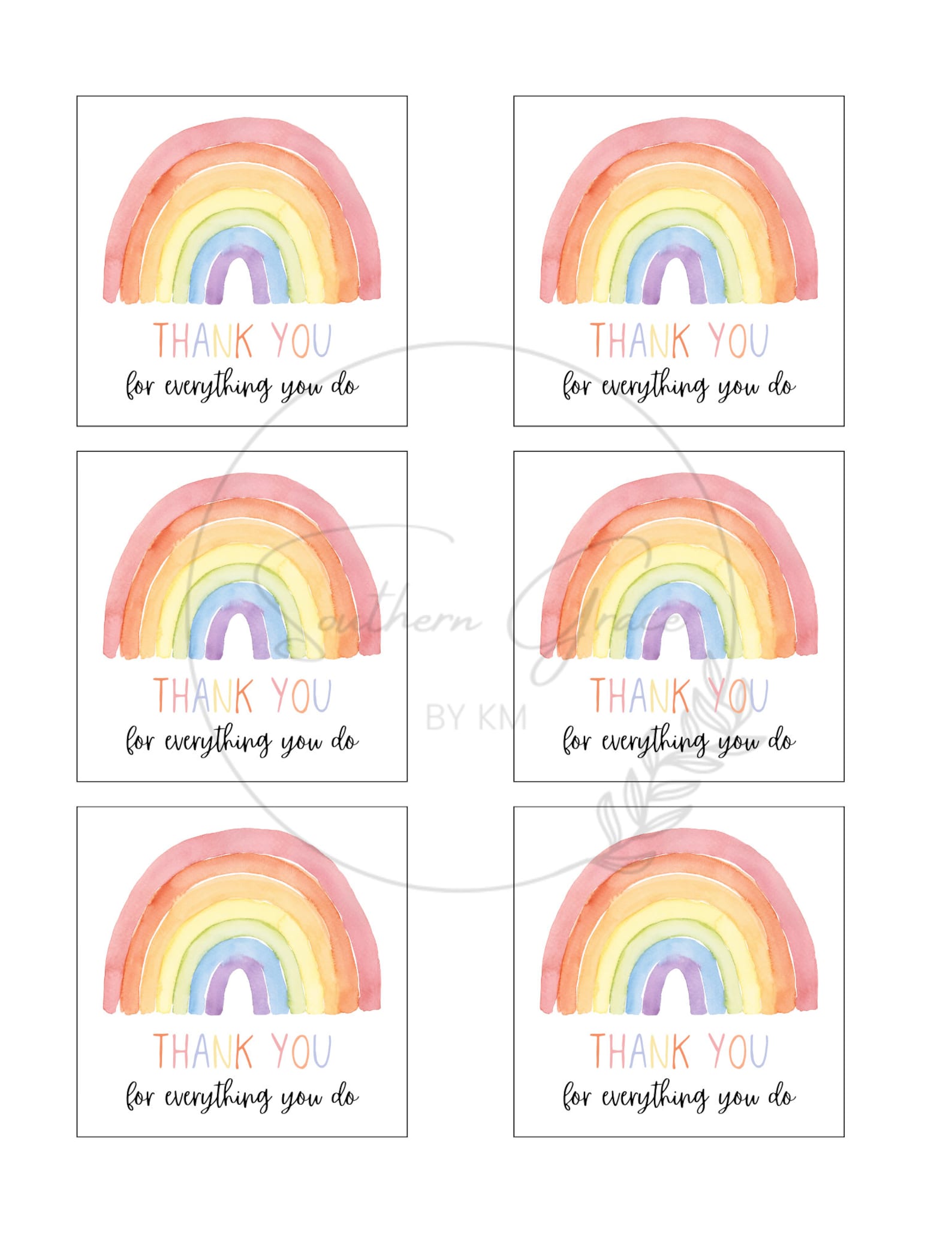 Teacher Appreciation Gift Tag Thank You for Everything You Do - Etsy