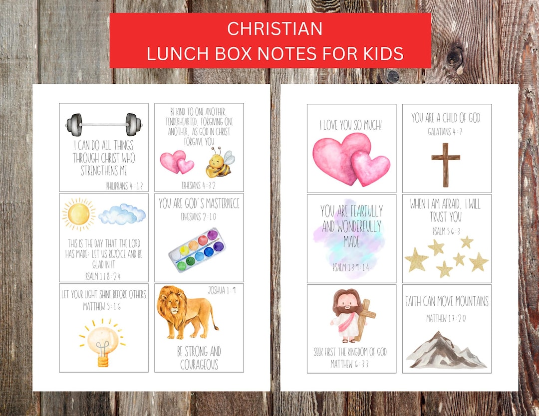 Christian Lunchbox Notes for Kids, Bible Verse Lunch Box Cards for ...