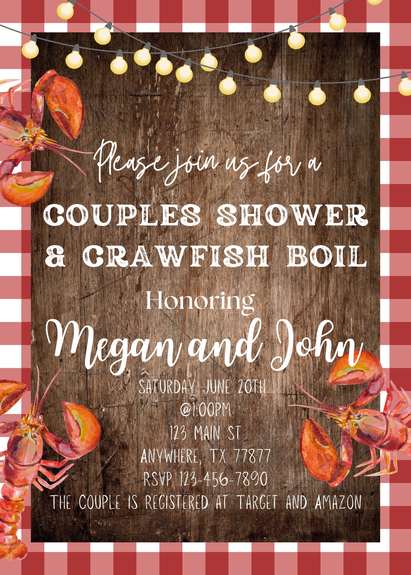 Crawfish Boil Couples Wedding Shower Invitation Crawfish Boil - Etsy