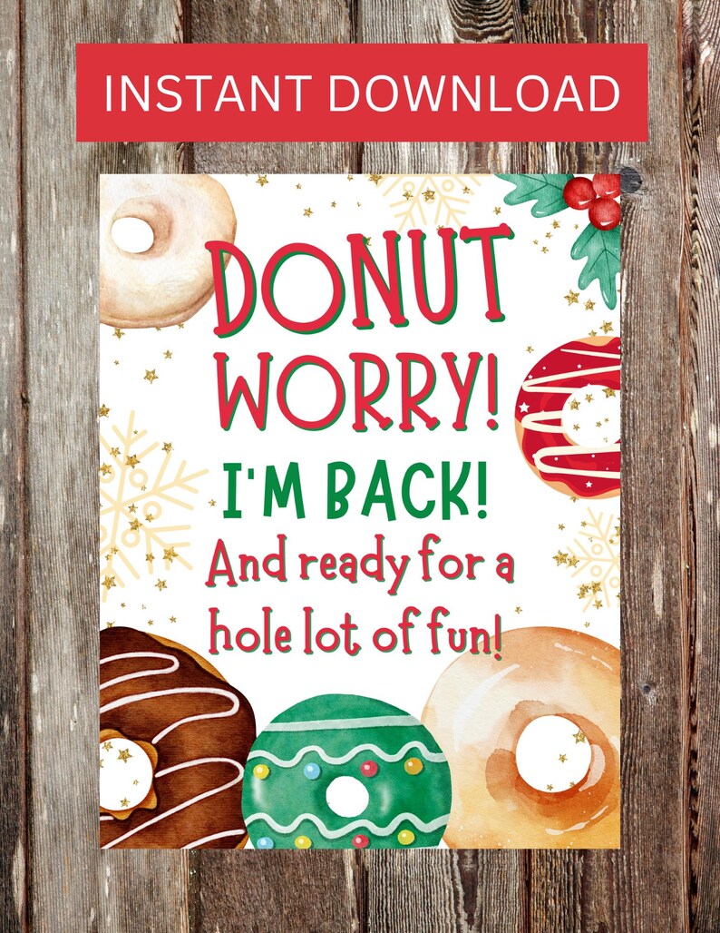 Elf Donut Breakfast Welcome Back Letter-digital Download Christmas Elf ...