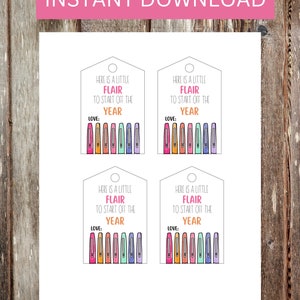 Flair Pen Gift Tag-back to School Teacher Gift- Here is a Little Flair ...