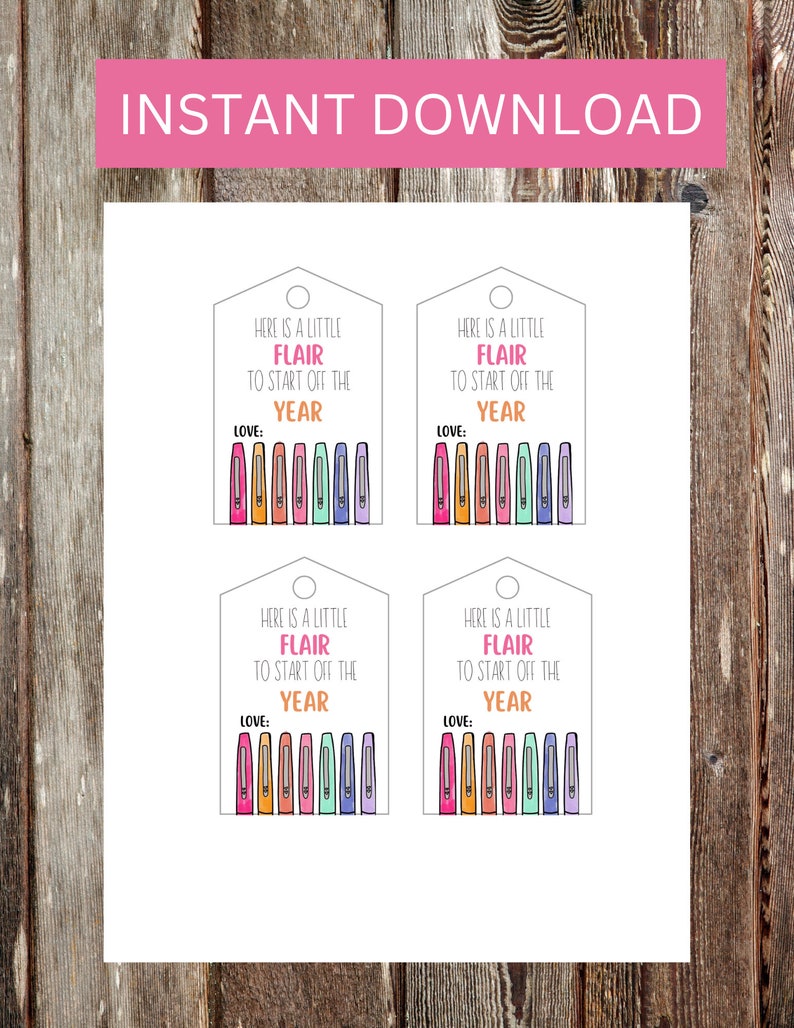 Flair Pen Gift Tag-back to School Teacher Gift Here is a - Etsy