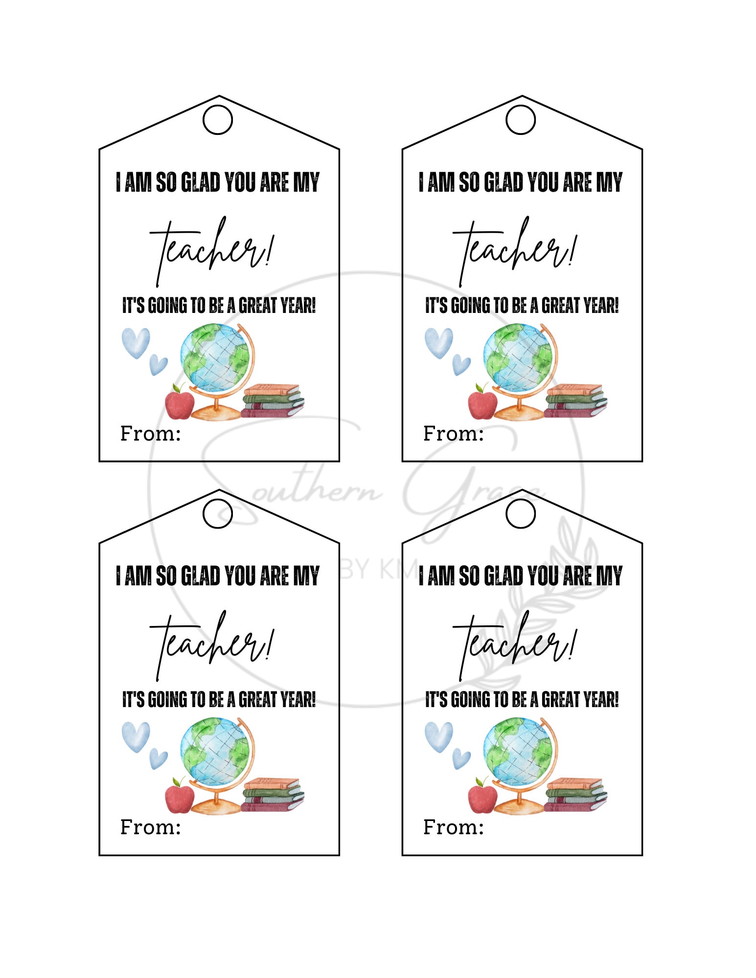 Teacher Gift Tag, Meet the Teacher Gift, First Day of School Gift, I Am ...