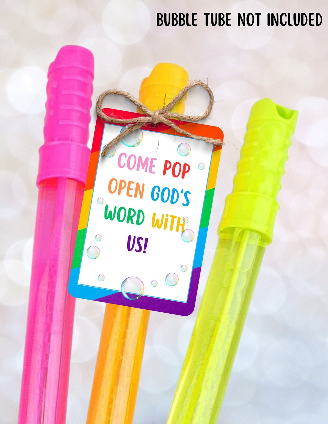 Church Bubble Gift Tags, VBS Church Bubble Tags, Summer Vacation Bible ...