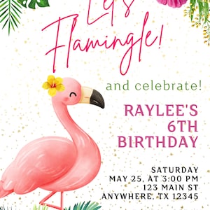 Flamingo Birthday Invitation, Flamingle Invitation, Tropical Summer ...