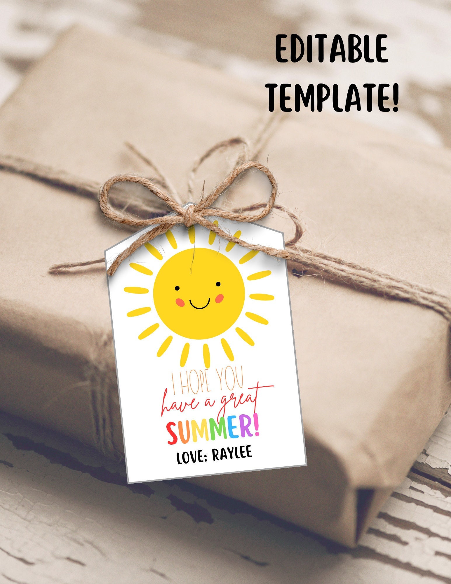End of School Year Gift Tag, Hope You Have a Great Summer, Summer ...