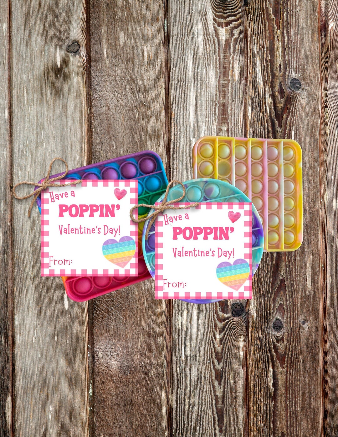 Printable Valentine Cards for Kids, Pop It Valentine, Party Favor ...