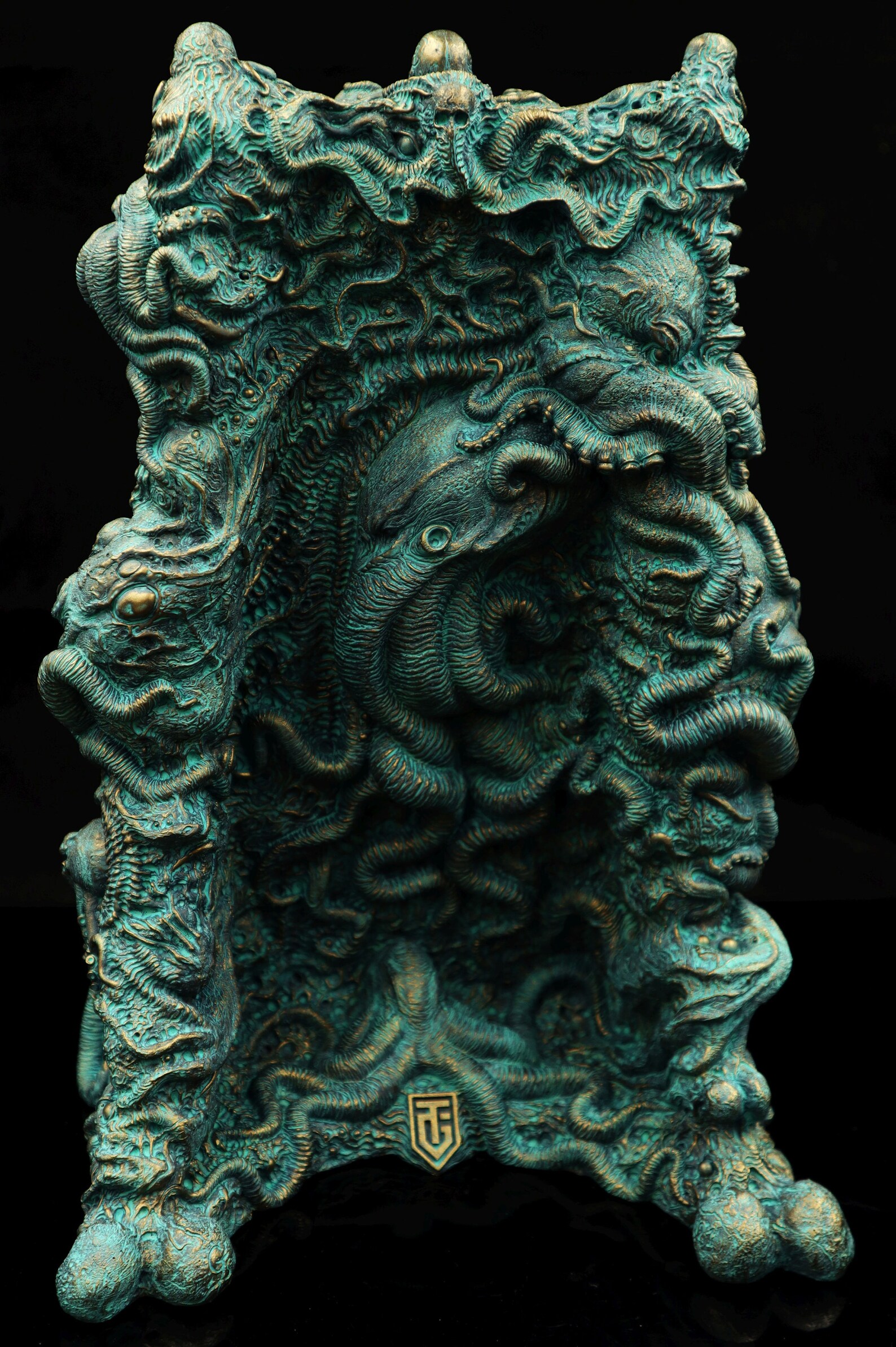 Cthulhu Myth Altar .h.p.lovecraft Handmade Bronze Painted Sculpture - Etsy