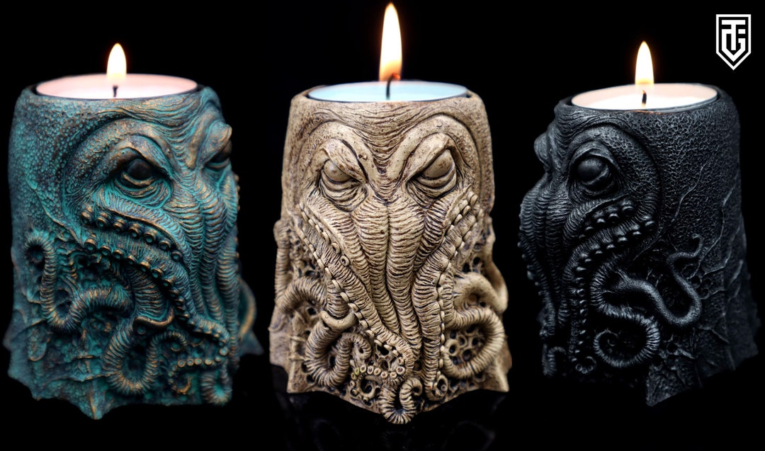 Eldritch the Cthulhu Cult Candle Holder . H.p.lovecraft Luxury Handmade ...