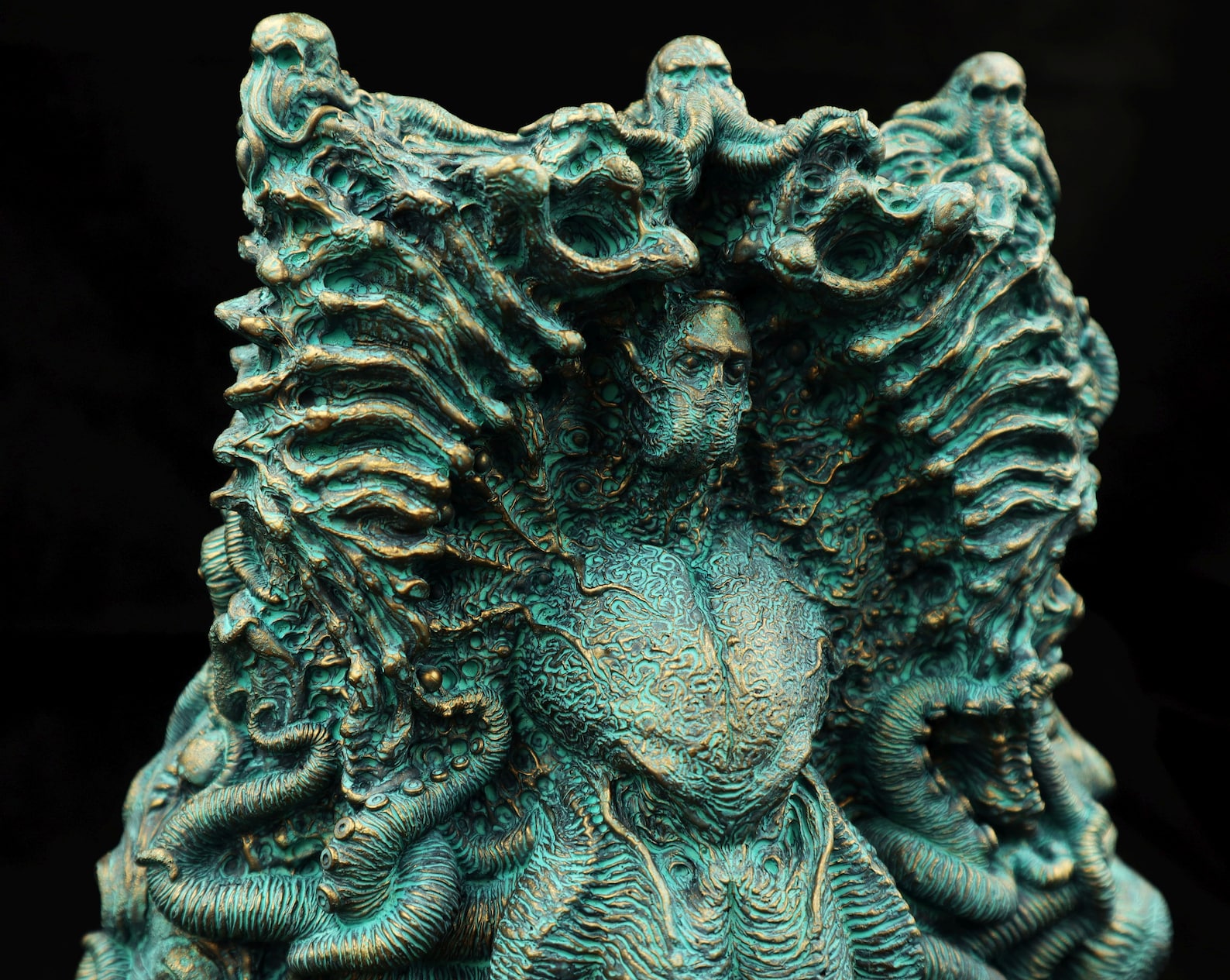 Cthulhu Myth Altar .h.p.lovecraft Handmade Bronze Painted Sculpture - Etsy