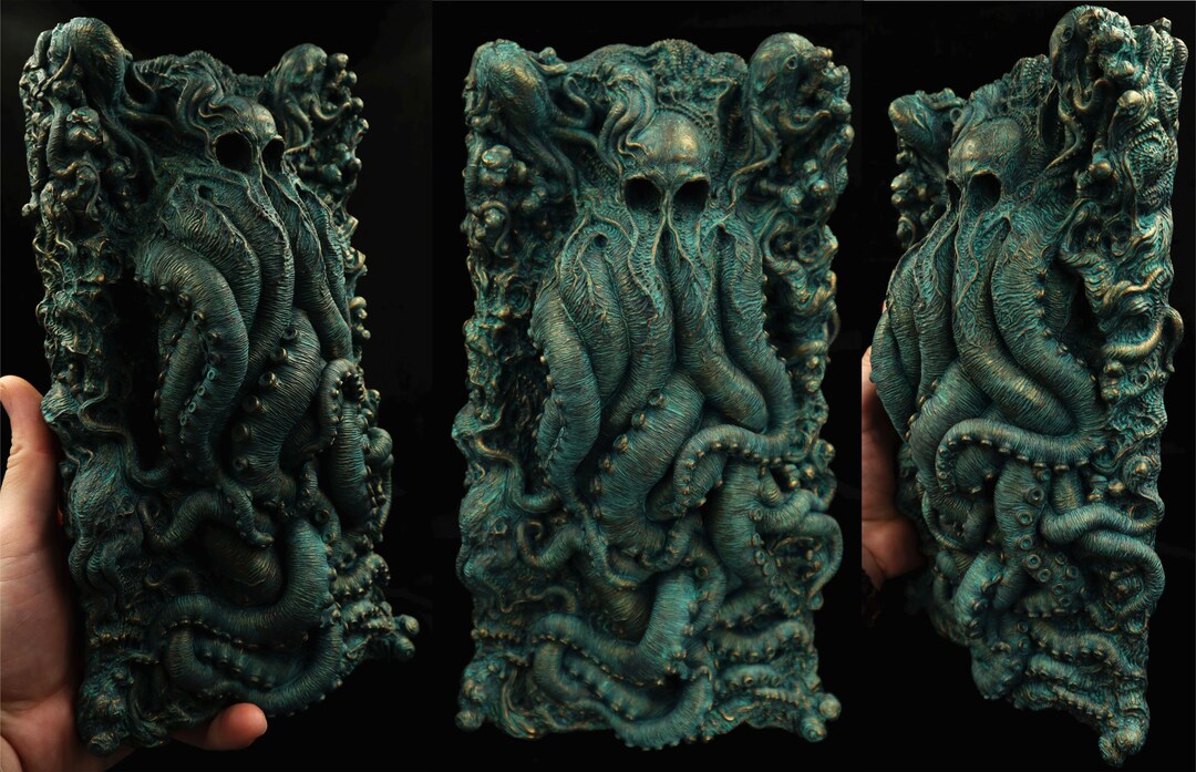 Cthulhu Genesis Wall Plaque. .h.p.lovecraft Handmade Sculpture - Etsy