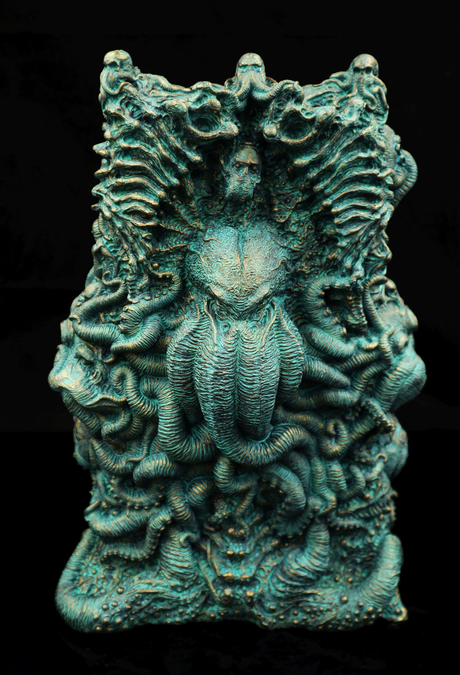 Cthulhu Myth Altar .h.p.lovecraft Handmade Bronze Painted Sculpture - Etsy