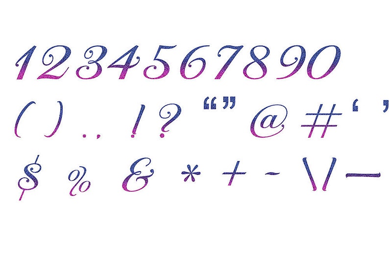 Rose Purple Violet Glitter Alphabet Cursive Font Glitter - Etsy