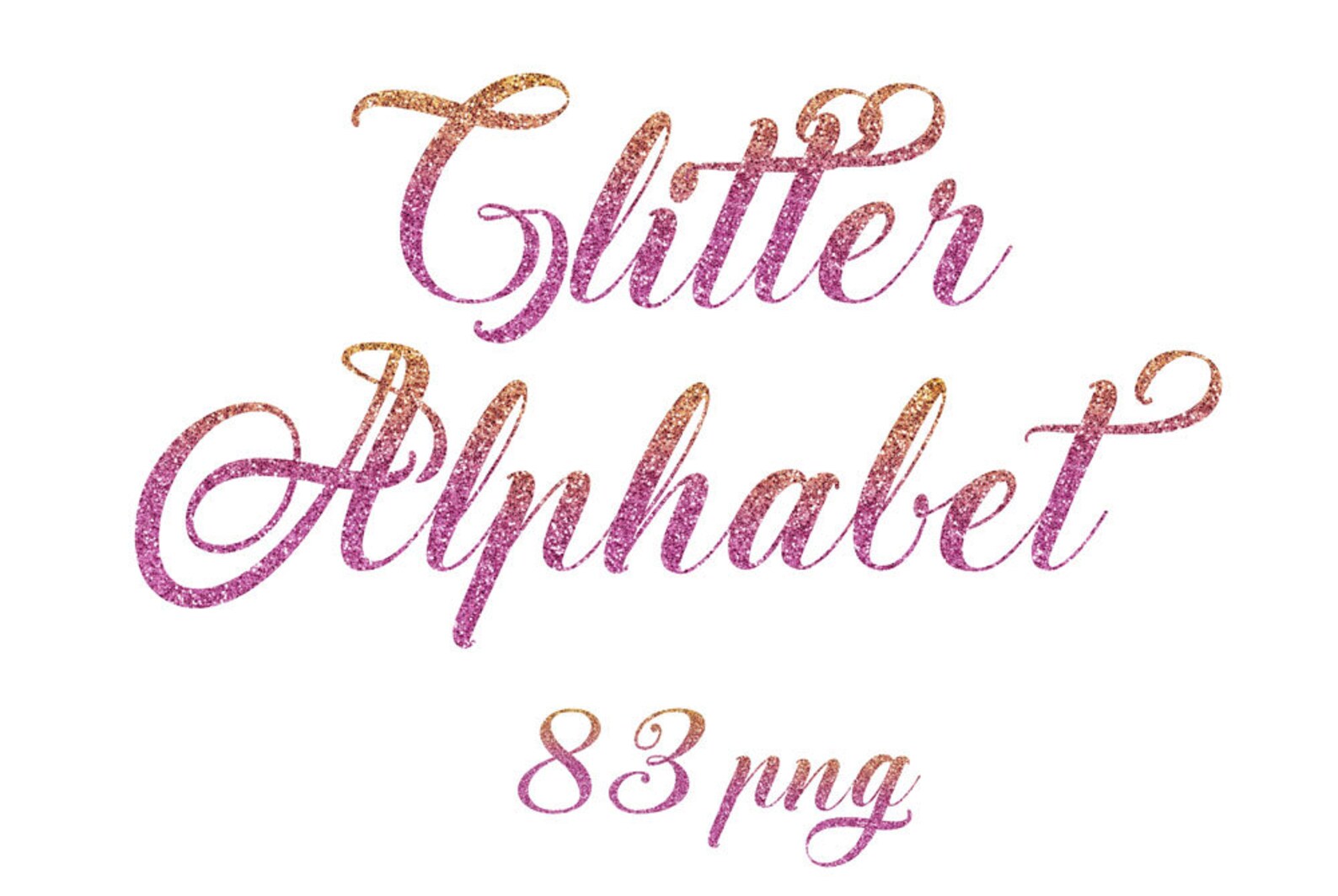 Rose gold glitter alphabet Cursive font Glitter Alphabet | Etsy
