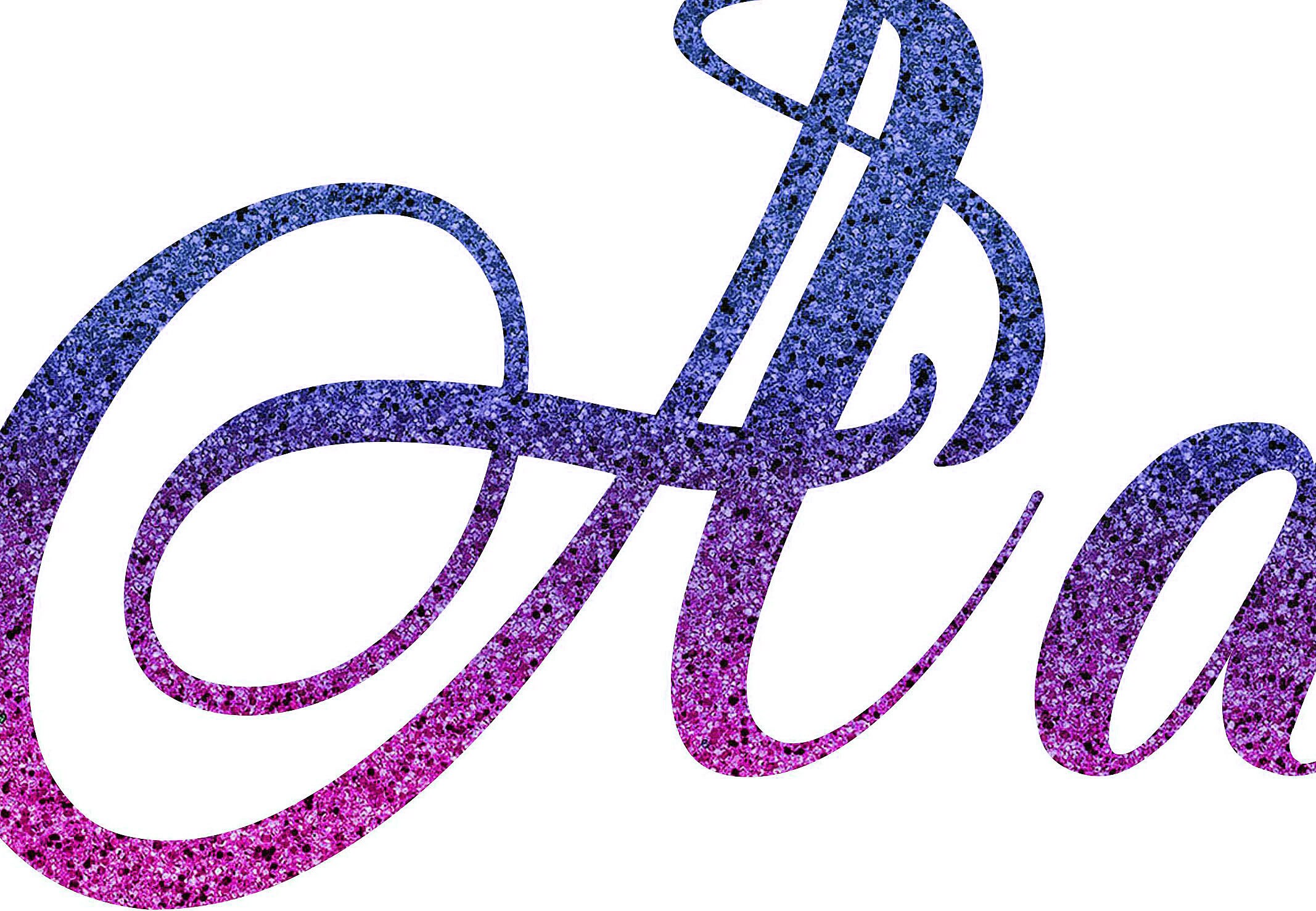 Rose Purple Violet Glitter Alphabet Cursive Font Glitter - Etsy