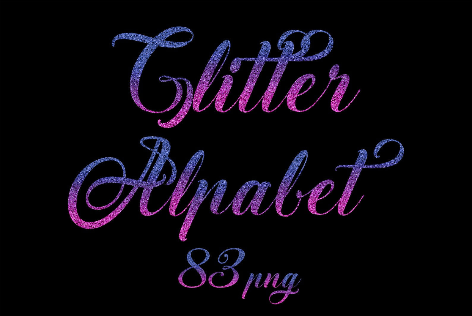 Rose Purple Violet Glitter Alphabet Cursive Font Glitter - Etsy