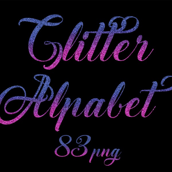 Cursive Glitter - Etsy