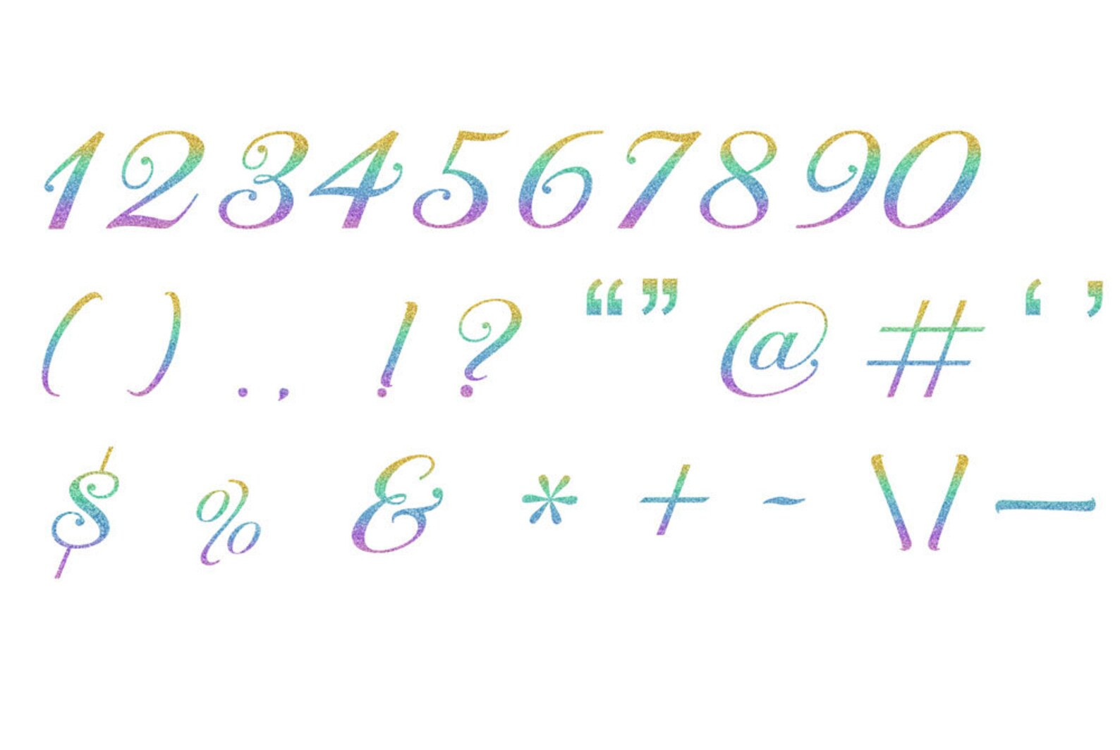 Rainbow Glitter Alphabet Clipart Png Clipart Color Colorful - Etsy