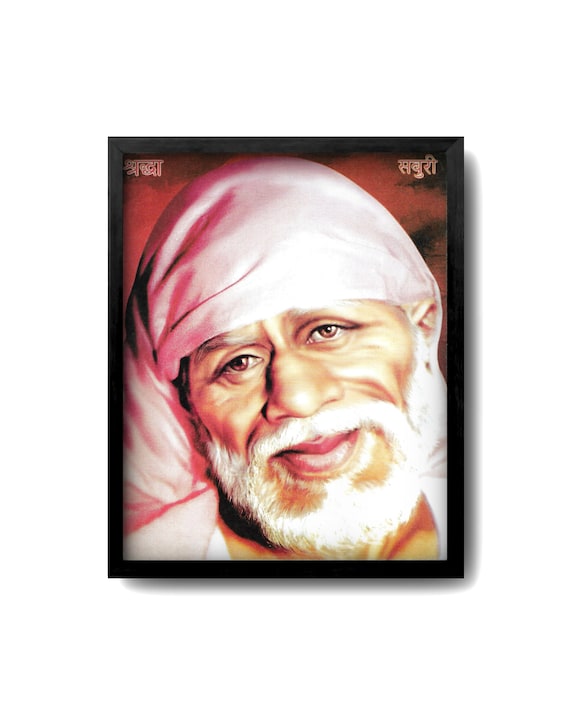 Sai Baba Idol Shirdi Sai Baba Photo Frame A4 Size Gold Foil Sai Baba ...