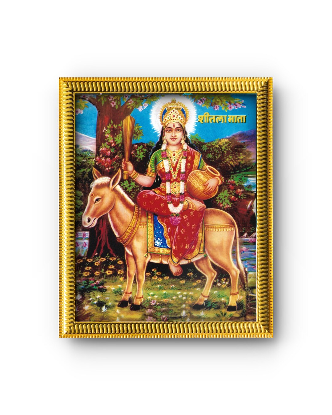 Sheetla Maa Picture Frame With Photo Print Prayer Room / - Etsy