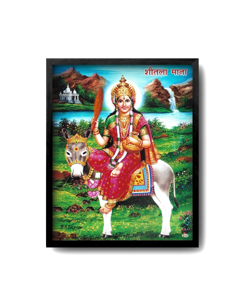 Sheetla Maa Picture Frame With Photo Print Prayer Room / | Etsy