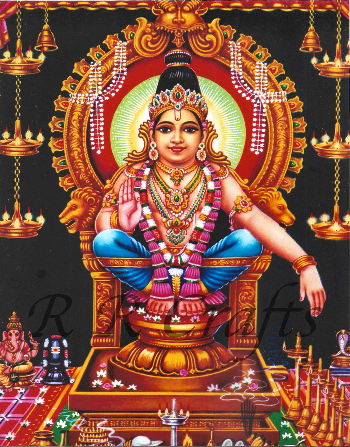 Lord Ayyappan / Sastha -sabarimala Picture Frame With Photo Print ...