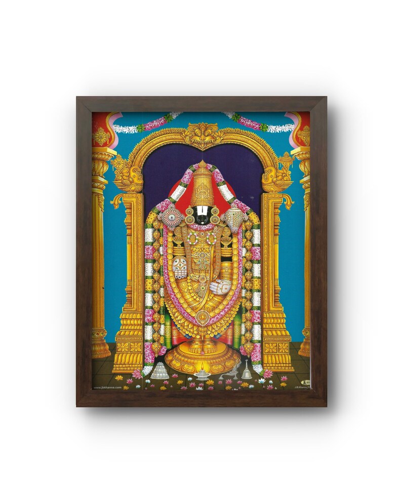 Tirupati Balaji Picture Frame With Photo Print Prayer Room - Etsy India