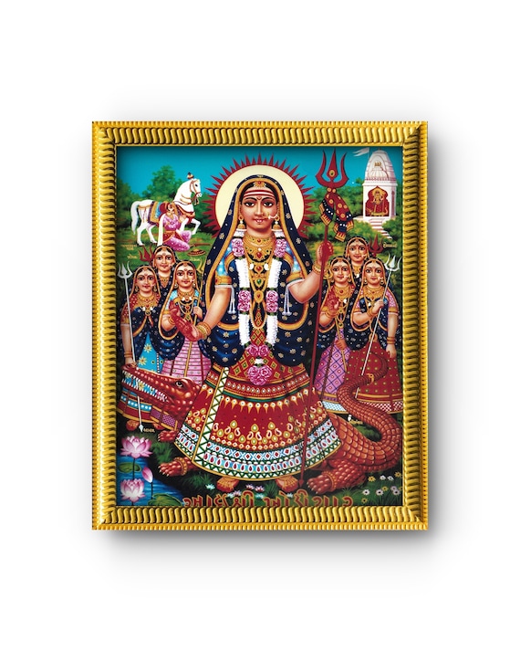 Khodiyar Maa Picture Frame With Photo Print Prayer Room / - Etsy
