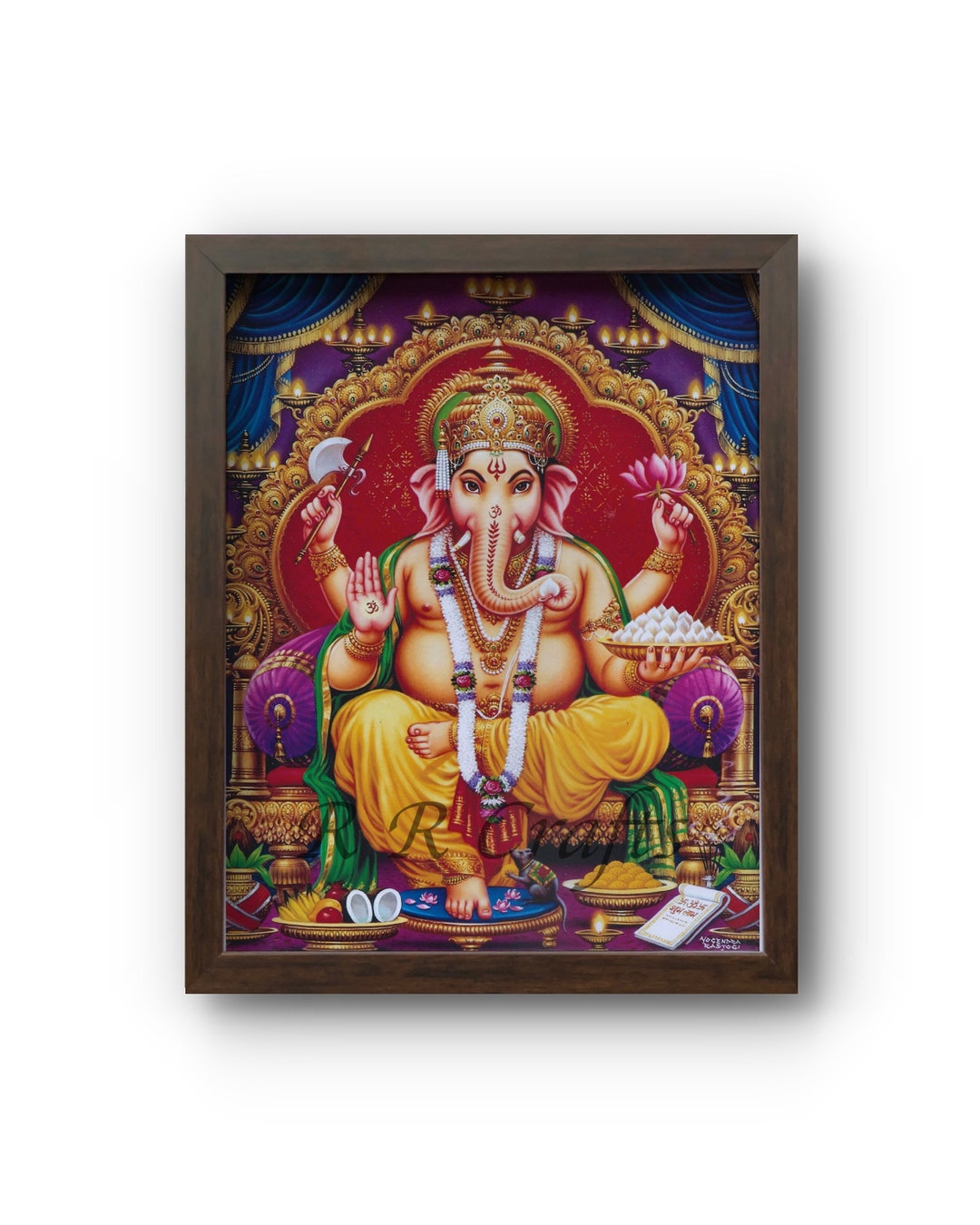 Ganesh Ji / Ganpati Bappa / Ganesh Dev Picture Frame With Photo Print ...