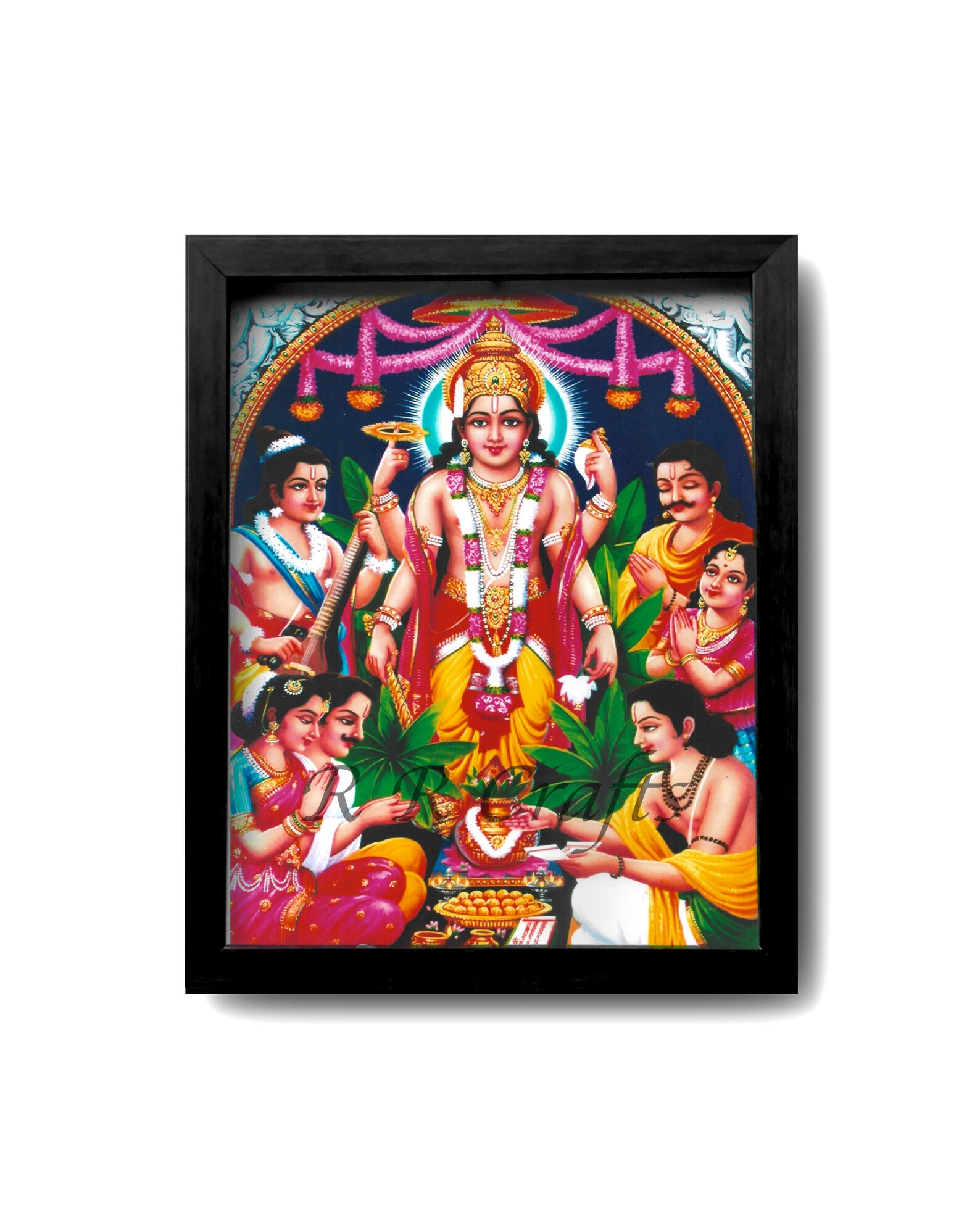 Satyanarayan Bhagwan Picture Frame With Photo Print Prayer | Etsy