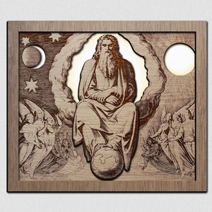God Rested Laser File, Bible Genesis Engraving Vector, God Laser Cut ...