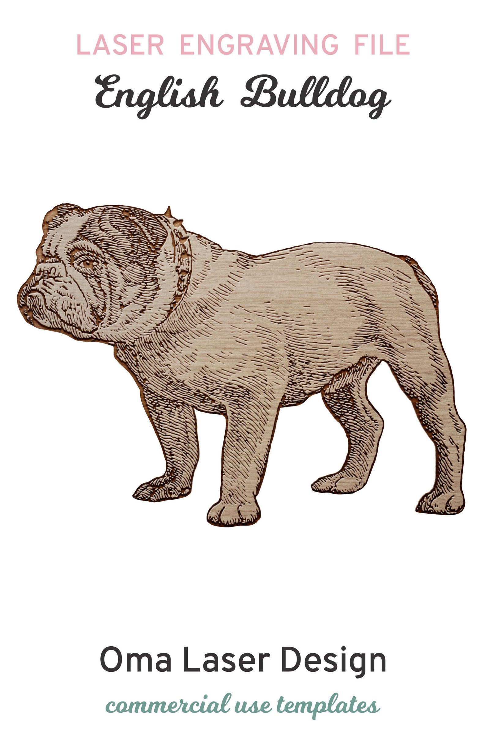 English Bulldog Vector Laser File, Bulldog Dxf Laser Engraving File ...