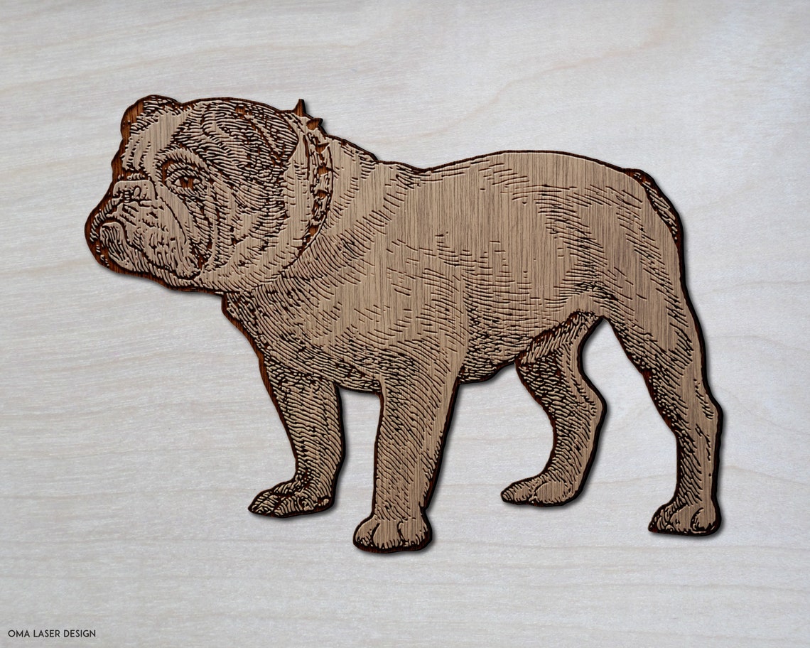 English Bulldog Vector Laser File Bulldog Dxf Laser Engraving | Etsy