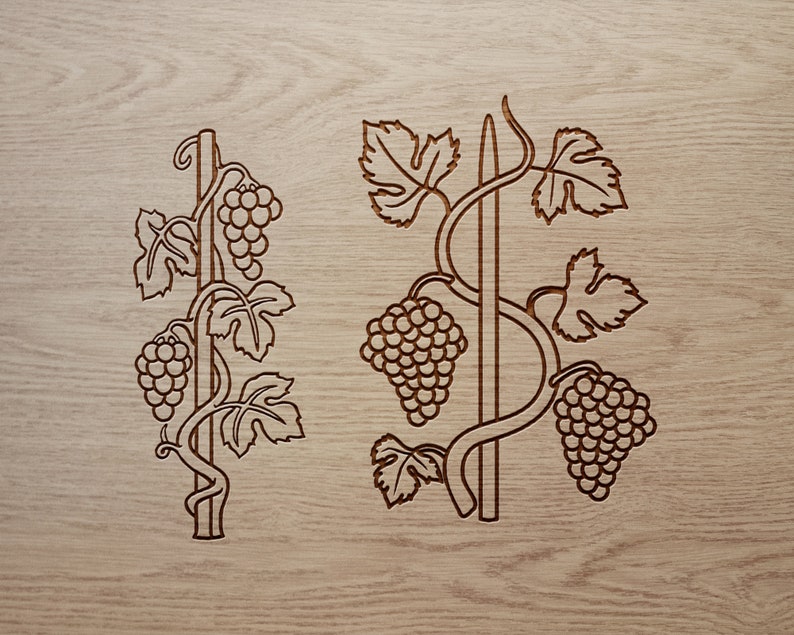 Grapevine Svg Laser File. Autumn Laser Template Dxf File. Winery Design ...