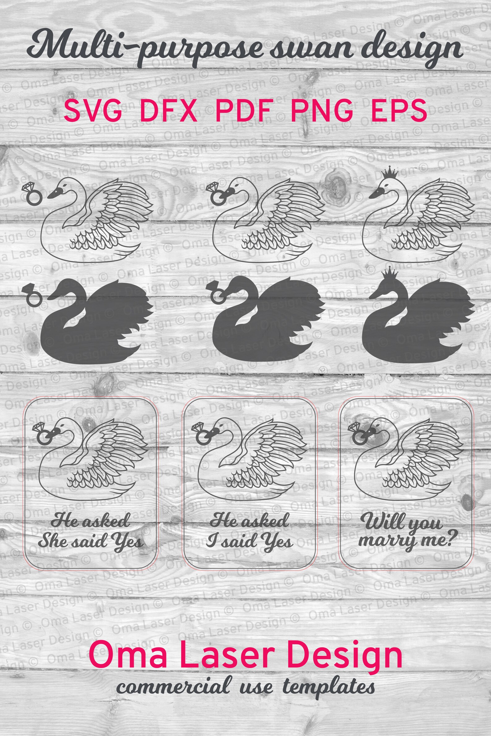 Swan Svg, Swan Princess Svg, He Asked Svg, She Said Yes Svg, Will You ...