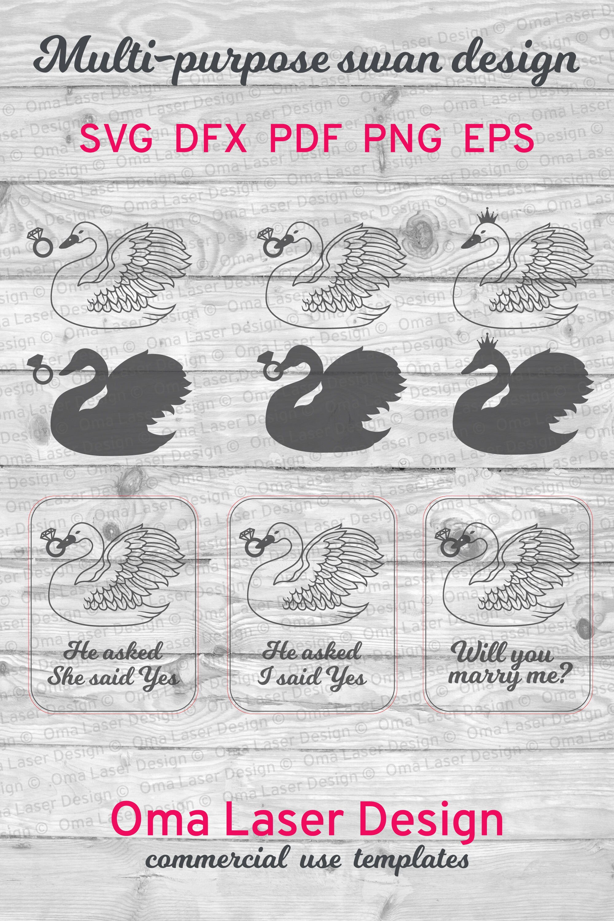 Swan Svg, Swan Princess Svg, He Asked Svg, She Said Yes Svg, Will You ...