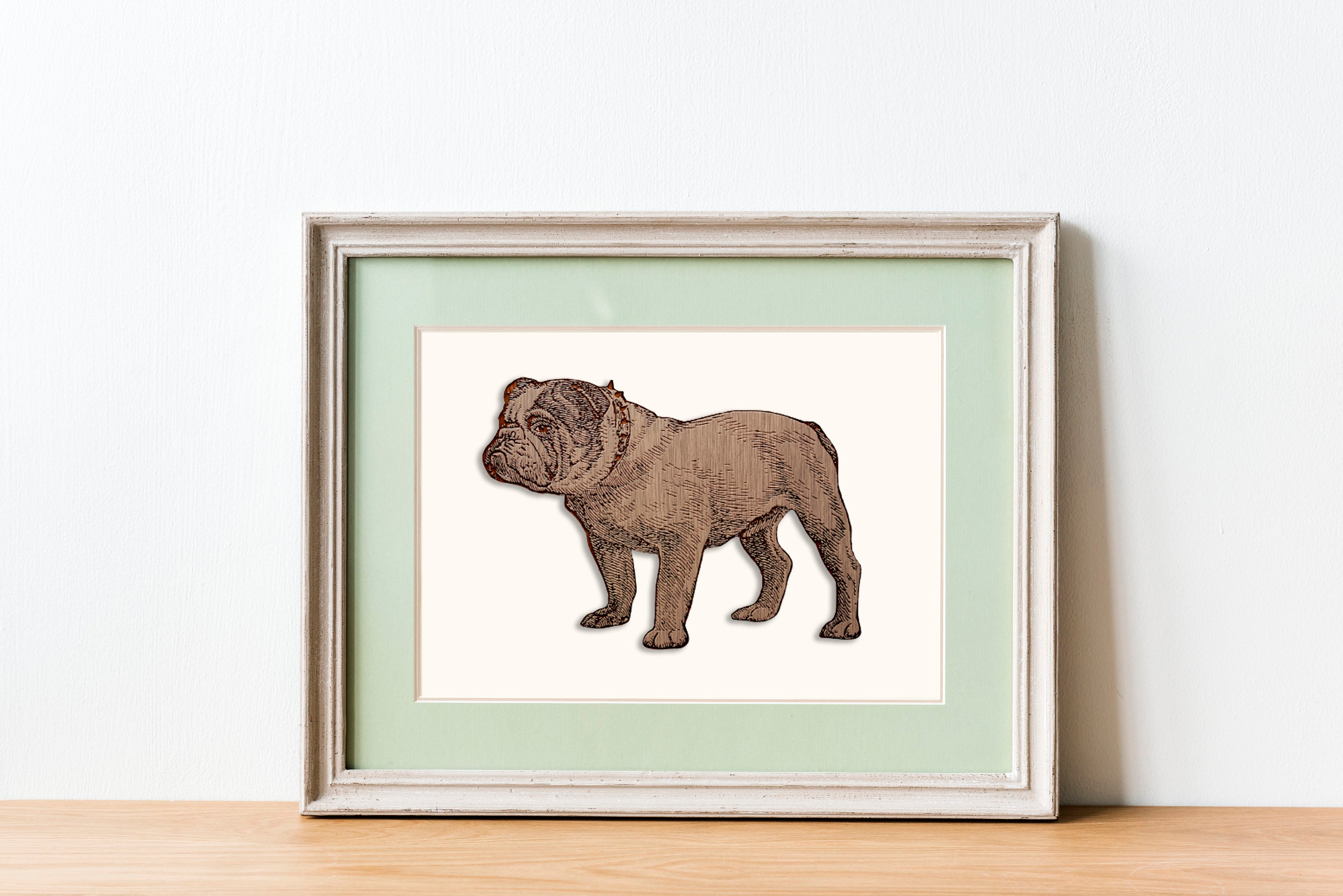 English Bulldog Vector Laser File, Bulldog Dxf Laser Engraving File ...