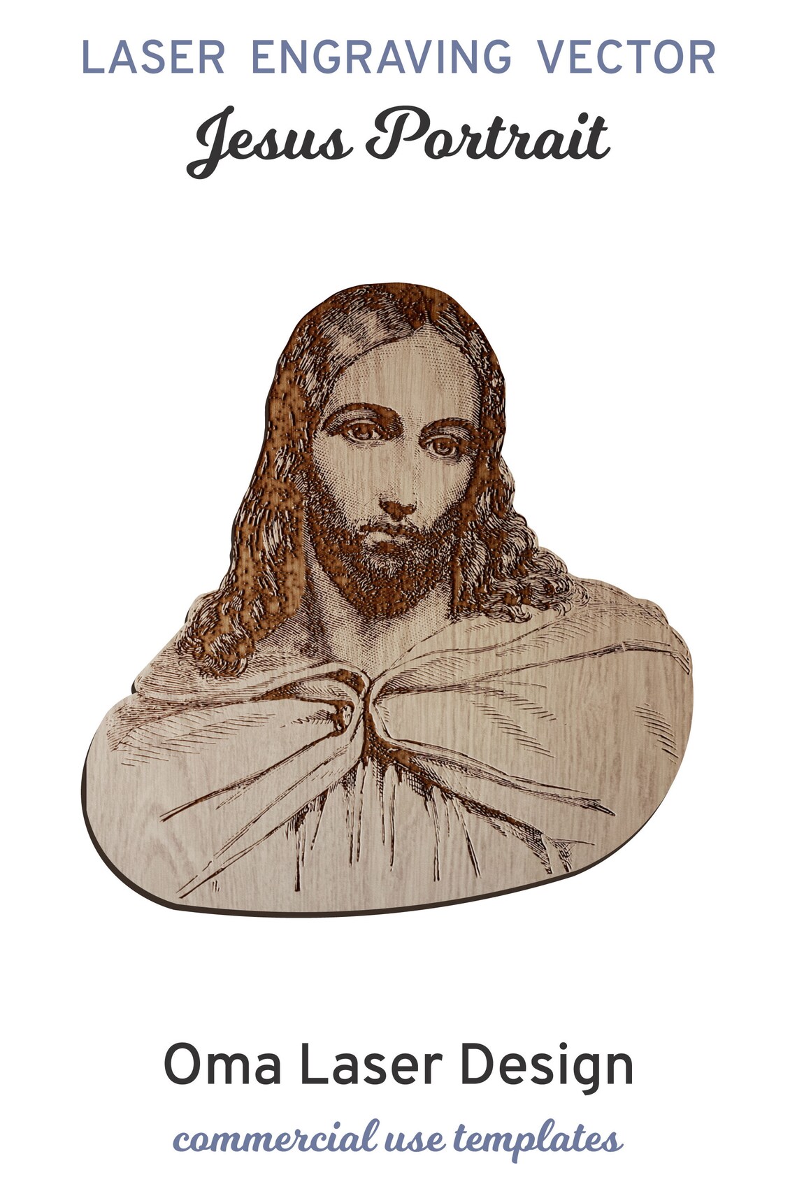 Jesus Svg Drawing Vector Laser Engraving File. Jesus Portrait Printable ...