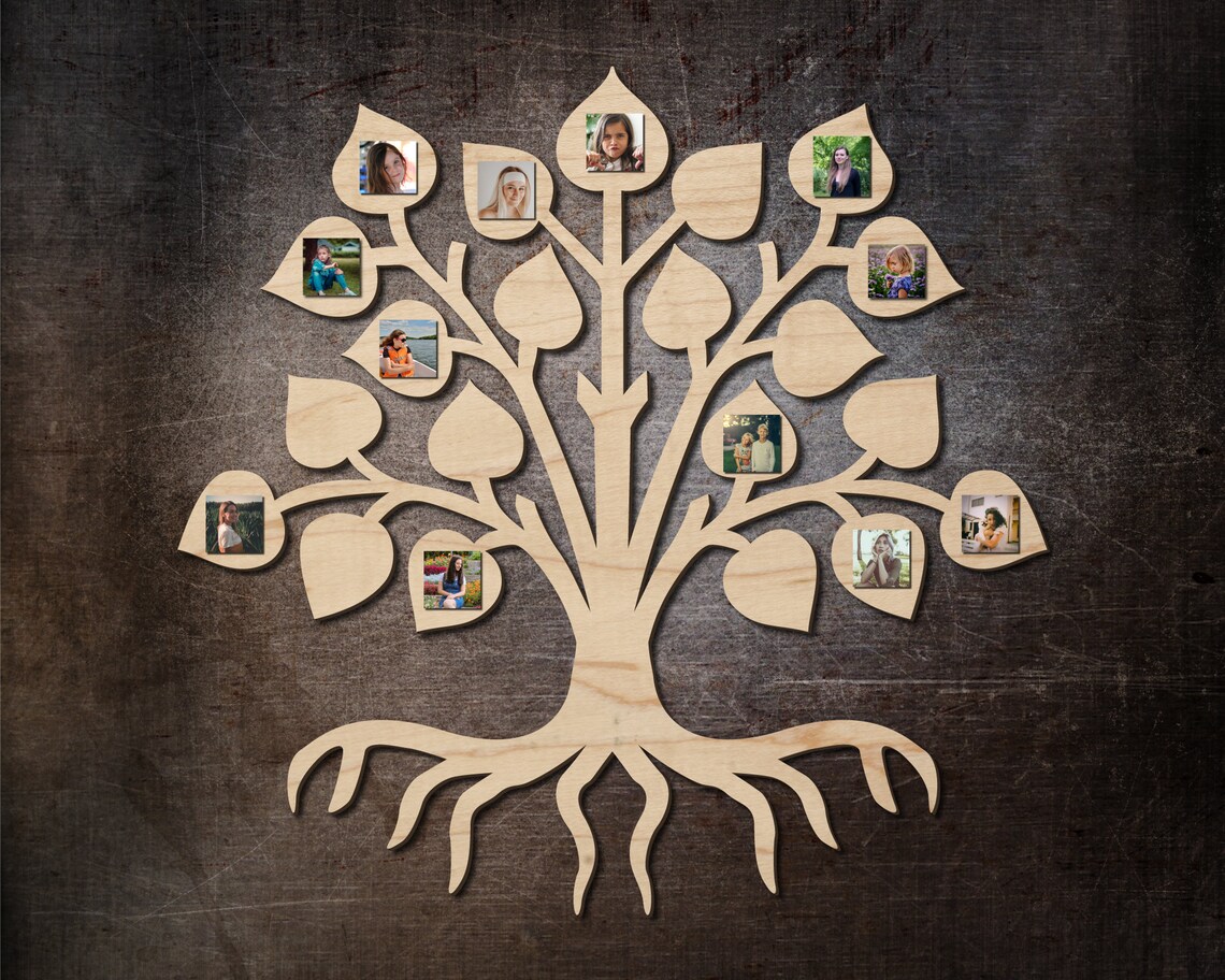 Family Tree Template 21 Leaves. Tree of Life Svg. Photo Tree | Etsy