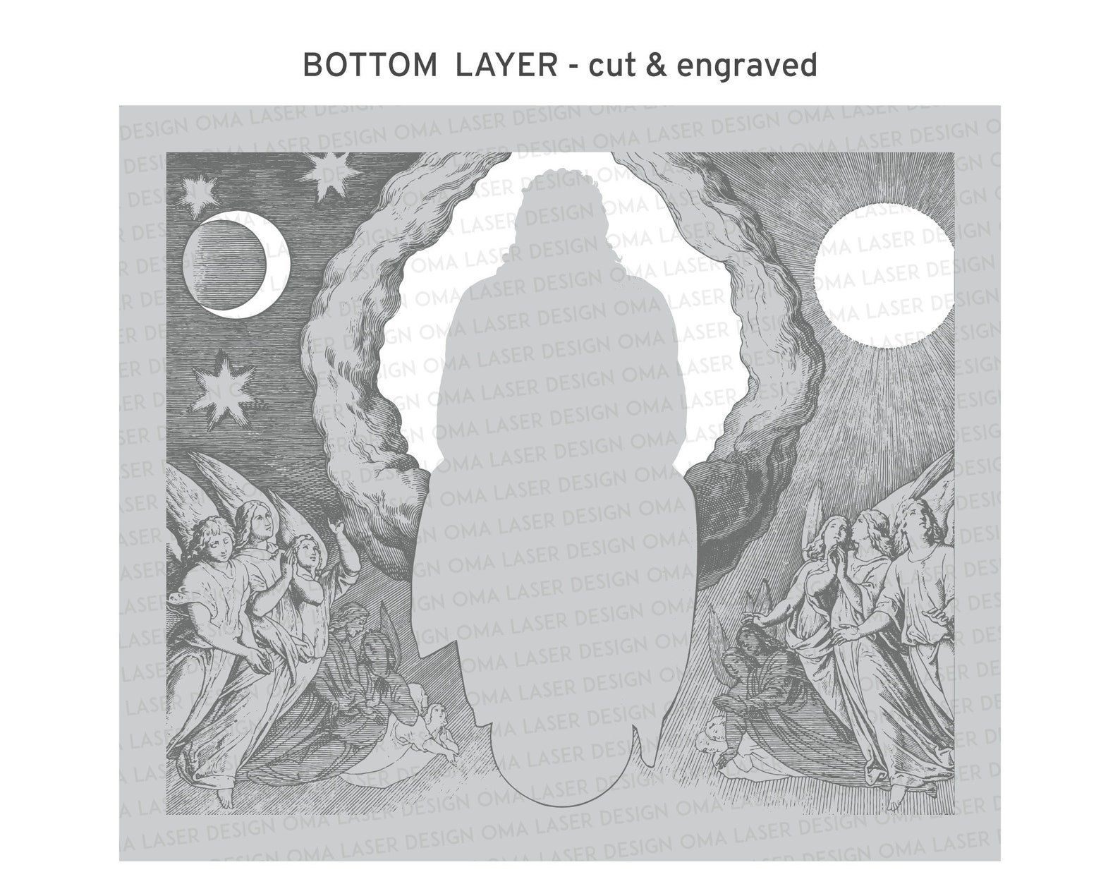God Rested Laser File, Bible Genesis Engraving Vector, God Laser Cut ...