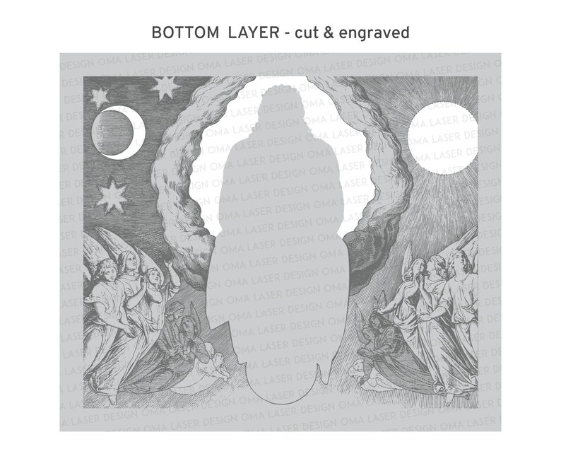 God Rested Laser File, Bible Genesis Engraving Vector, God Laser Cut ...